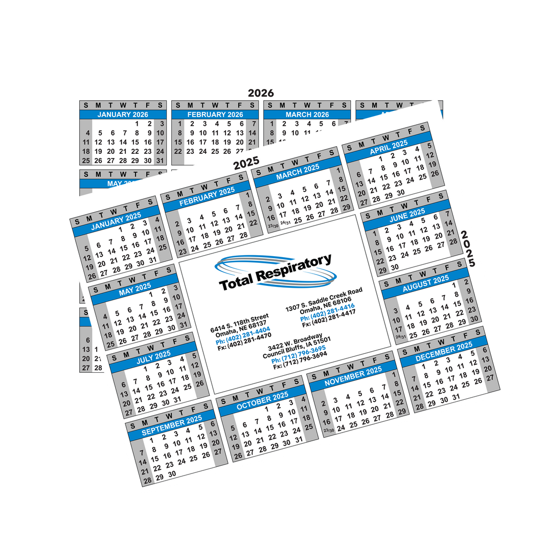 Laminated Calendars – Total Respiratory