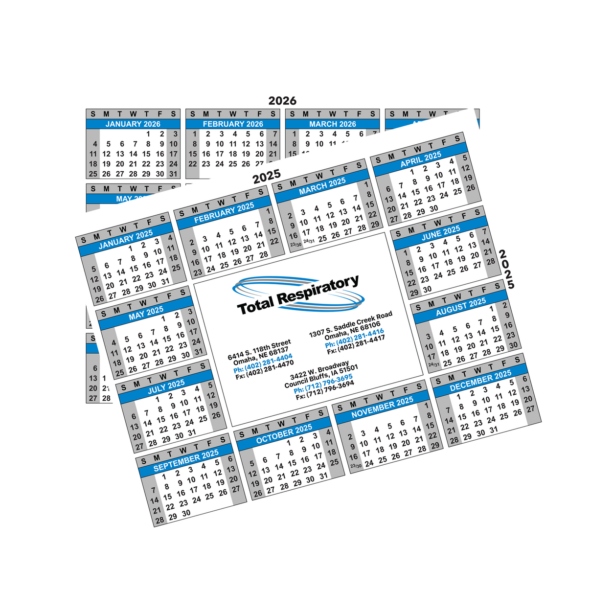 Laminated Calendar – Total Respiratory